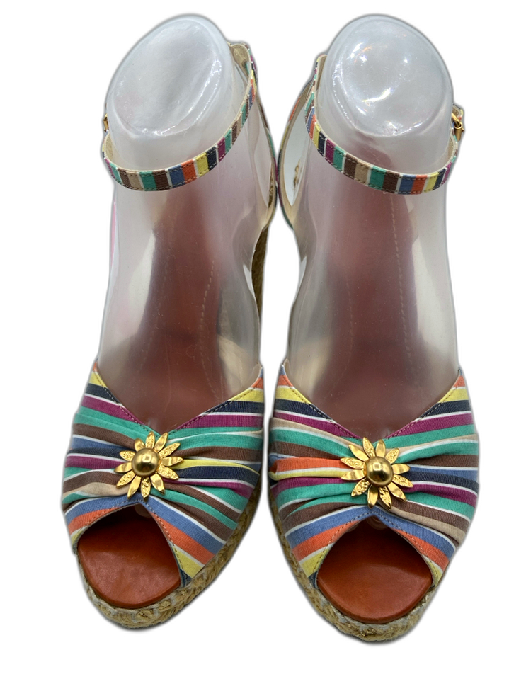 Marc Jacobs Shoe Size 41 Multi textile upper Gold Tone Details Wedge S ...