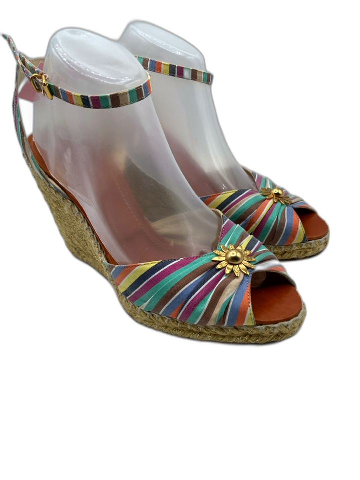 Marc Jacobs Shoe Size 41 Multi textile upper Gold Tone Details Wedge S ...