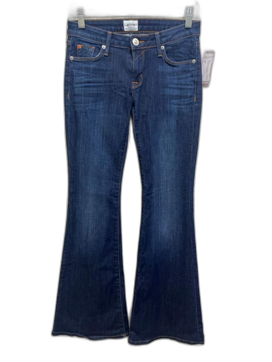 Hudson Size 25 Dark Wash Cotton Blend Low Rise Zip & Button Flare Jeans ...