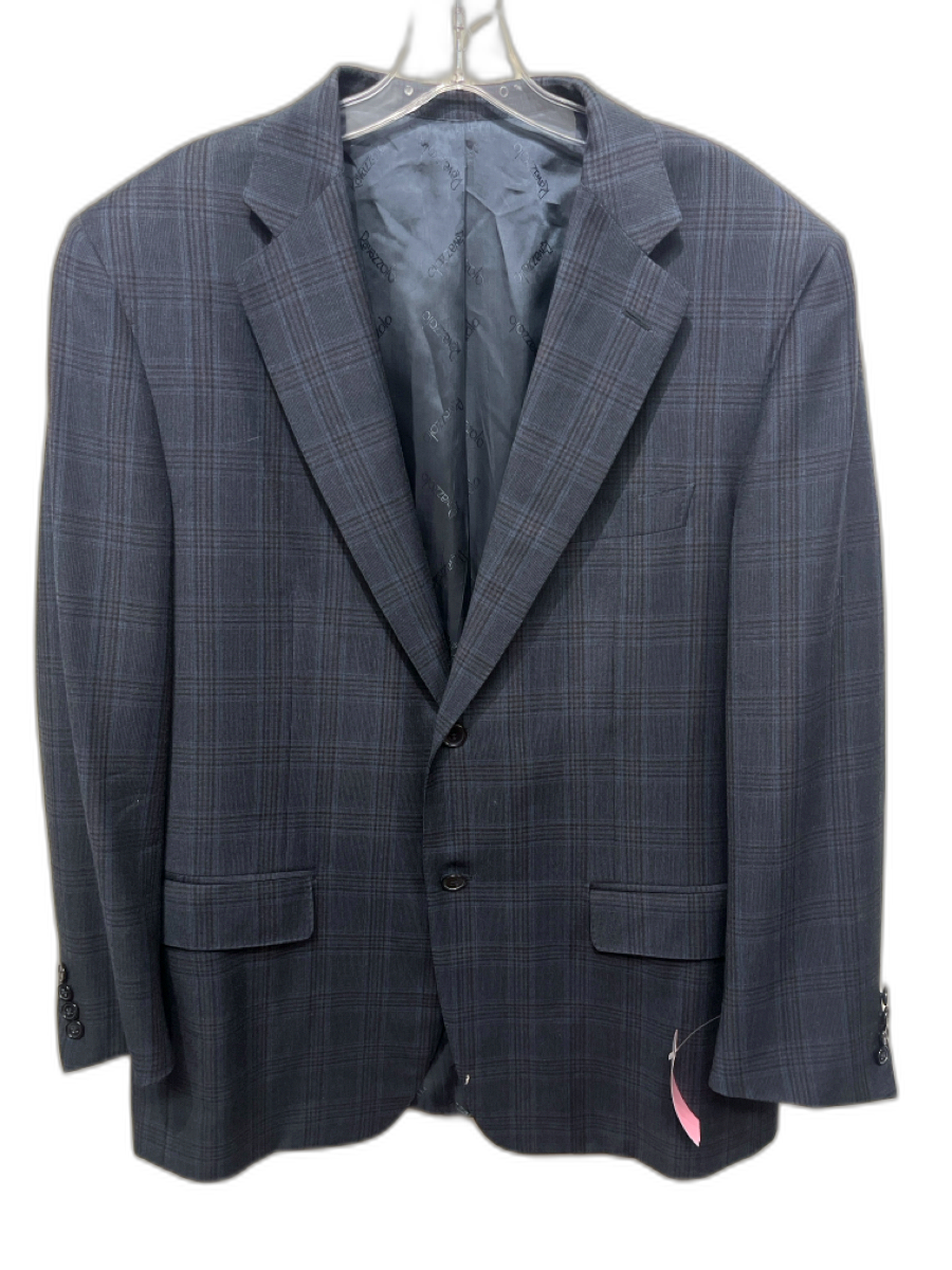 Ravazzolo Navy Wool Plaid 2 Button Men's Blazer — Labels Resale Boutique