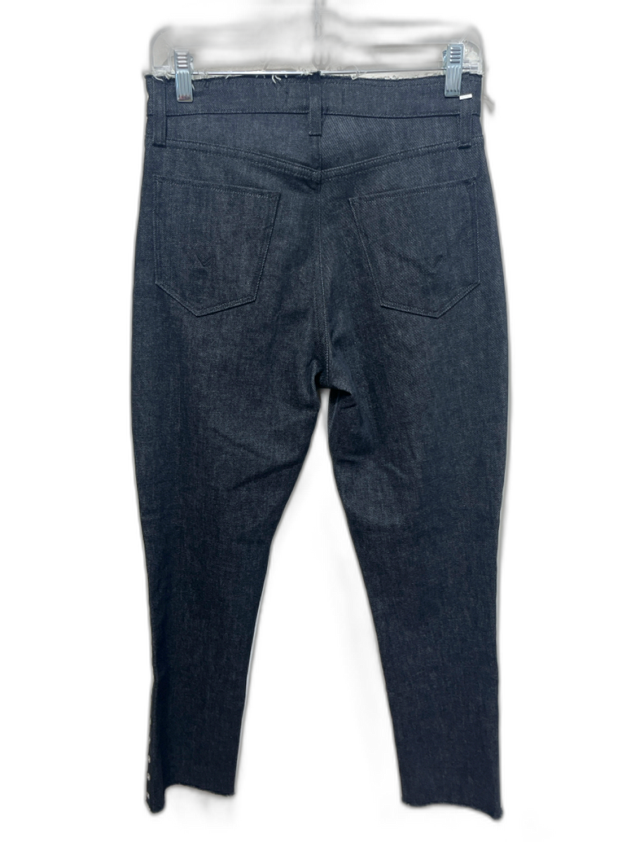 Hudson Size 27 White & Black cotton velvet Grommet Detail Colorblock Jeans — Labels Resale Boutique