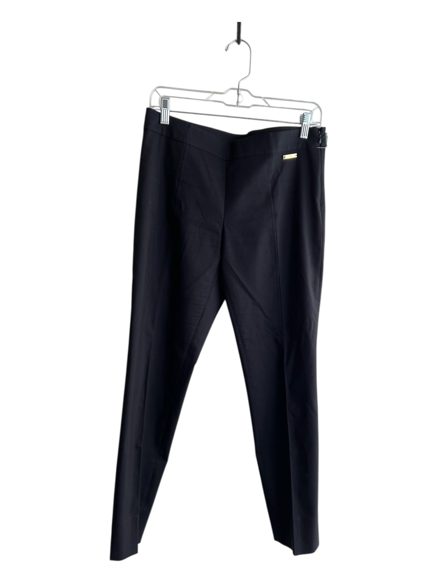 Tory Burch Size 4 Black Cotton Blend Side Zip Mid Rise Straight Leg ...