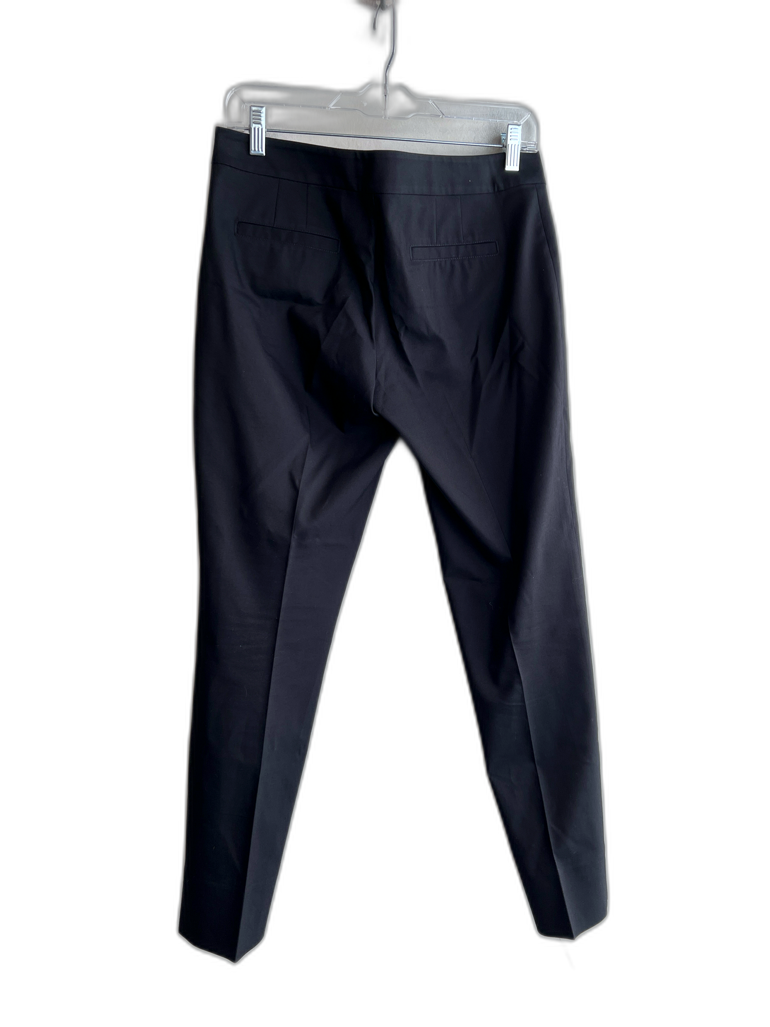 Tory Burch Size 4 Black Cotton Blend Side Zip Mid Rise Straight Leg ...