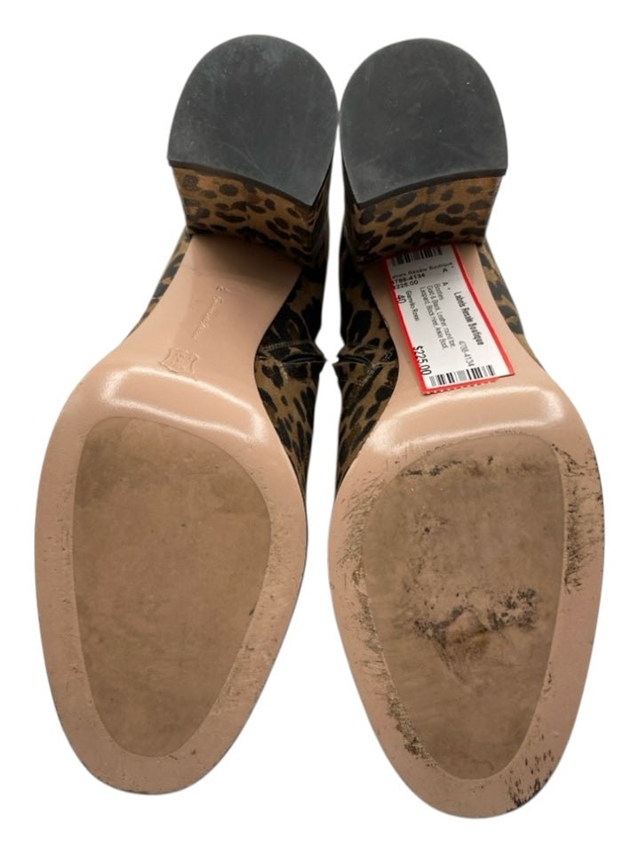 Gianvito Rossi Shoe Size 40 Gold & Black Leather round toe Leopard Boo ...
