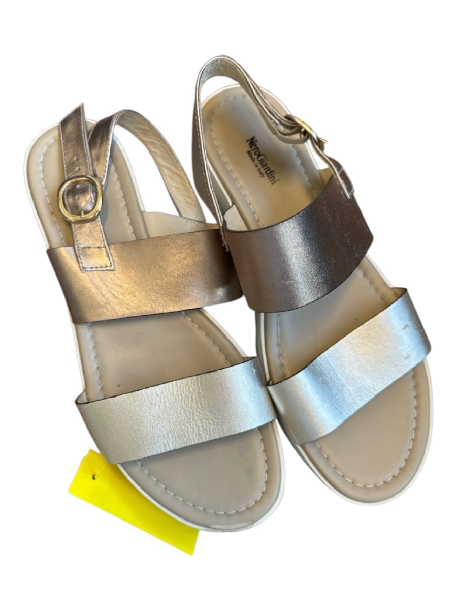 Nero Giardini Shoe Size 40 Silver & White Leather Platform Metallic ...