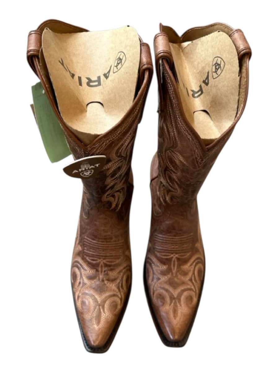 Ariat Shoe Size 9.5 Brown Leather Stitching Cowboy Boots — Labels ...