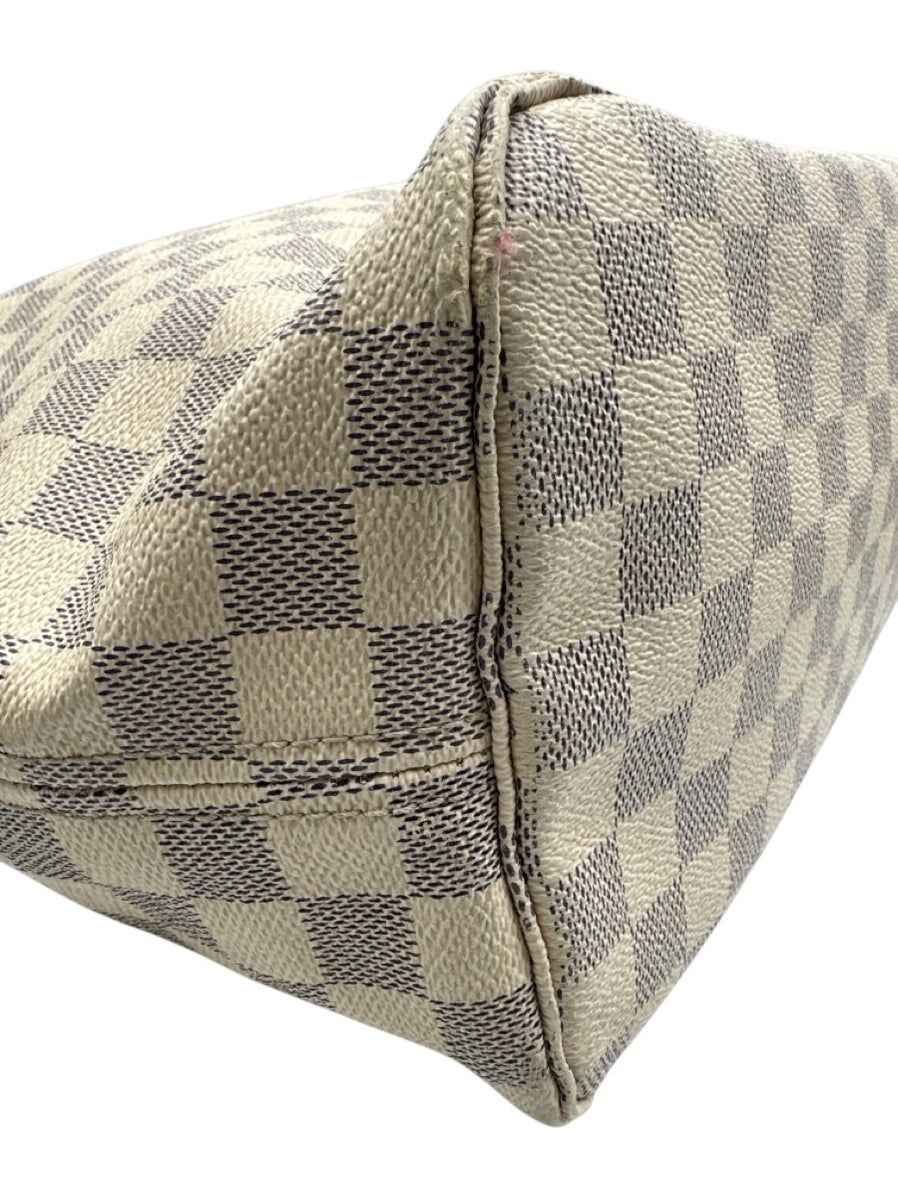 Louis Vuitton White Print Coated Canvas Damier Azur Tote Pouch Inc. Bag ...