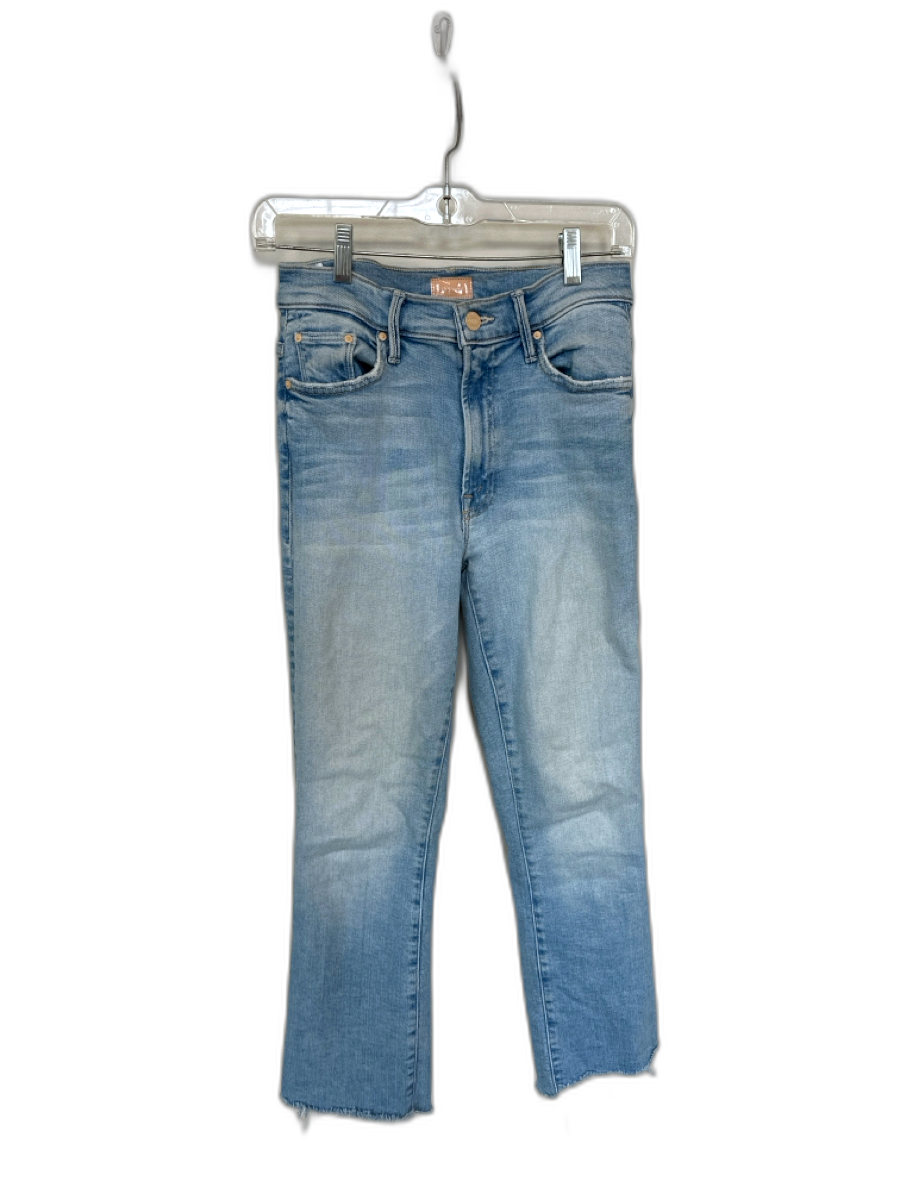 Mother Size 27 Light Wash Cotton Blend High Waist Bootcut Raw Hem Jeans ...