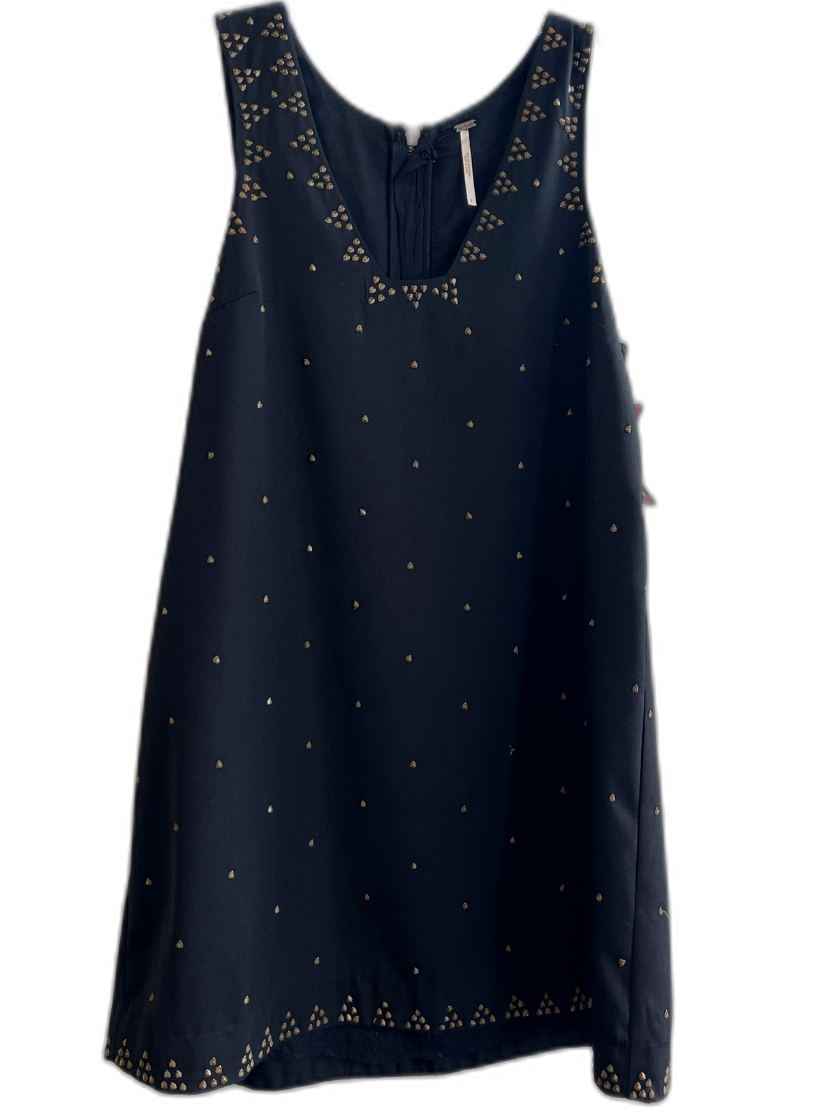 Free People Size 2 Black Polyester Sleeveless Grommets Back Zip Dress ...