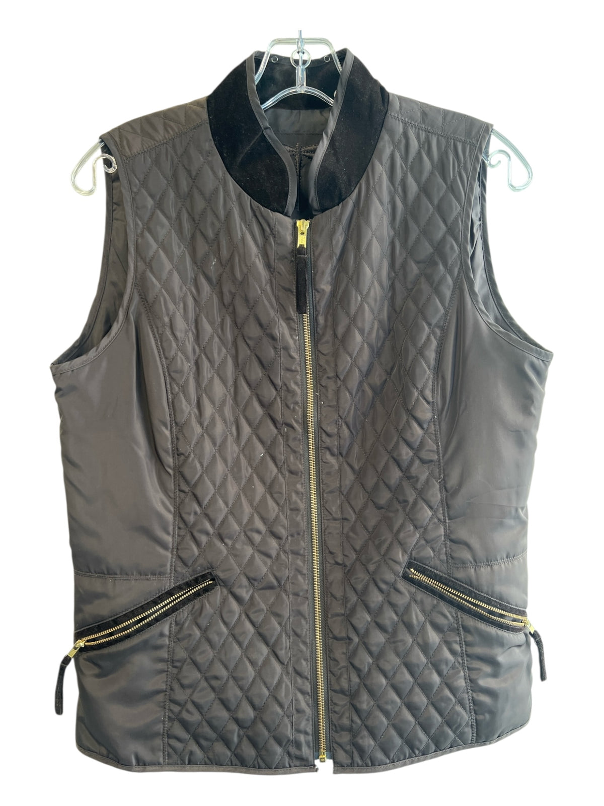 Tyler Boe Size S Espresso Polyester Mandarin Collar Zip Front Quilted ...