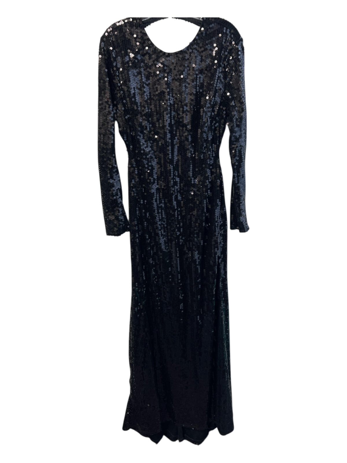 Mac Duggal Size 12 Black Sequin Polyester Back Zip Open Back Gown ...