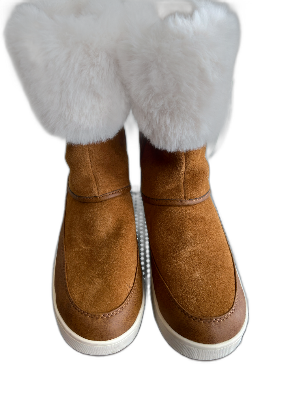 KoolaBurra Shoe Size 5 Tabacco Brown Suede & Leather Fur Accent Side ...