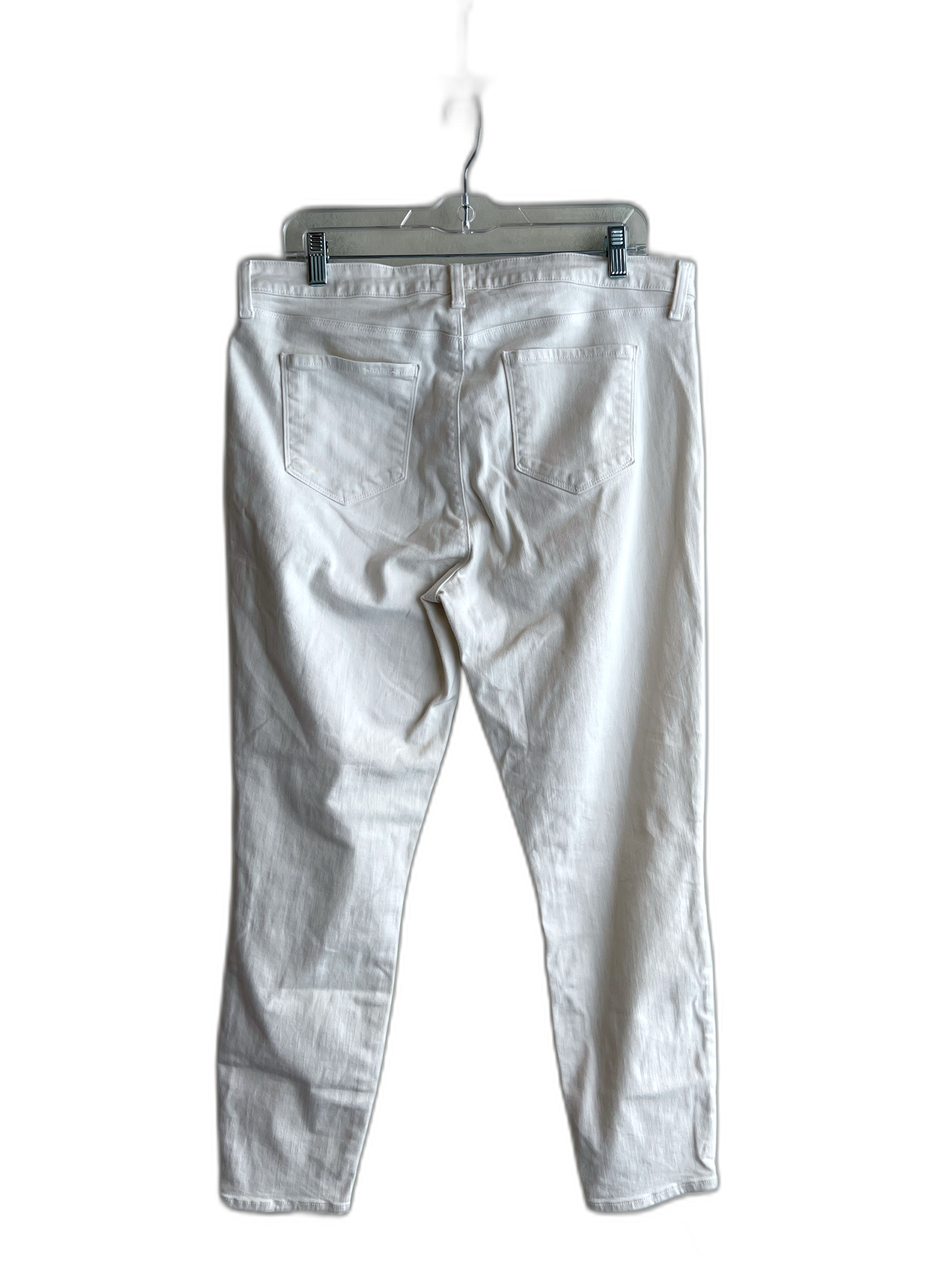 L'agence Size 34 White Cotton High Rise Straight Leg zipper front 5 Pocket Jeans — Labels Resale ...